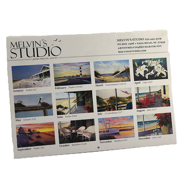 Custom printed page turning calendar