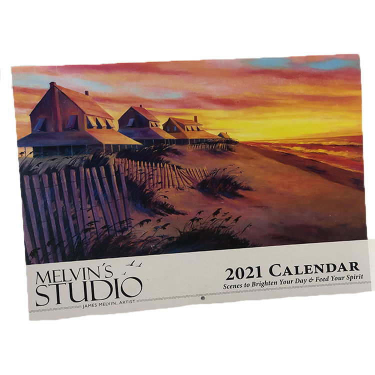 Custom printed page turning calendar